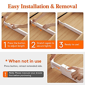 Lifewit 5 Pack Kitchen Drawer Dividers 2.36" High, 16"-22" Adjustable Drawer Organizer for Utensils/Clothes/Makeup, Plastic Expandable Separators in Dresser/Bedroom/Bathroom/Office Storage