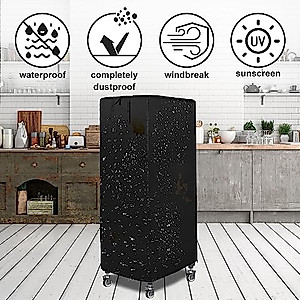 tiscover Bakery Rack Cover With Zipper, 20tier Sheet Pan Rack/Bun Pan Rack Cover With Vents, Bread Rack Cover ，23"X28"X64" Bakery Single Rack Covers Waterproof and Dustproof，Black