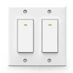 Smart Light Switch, Double Smart WiFi Light Switches, Smart Switch 2 Gang Works with Alexa Google Assistant
