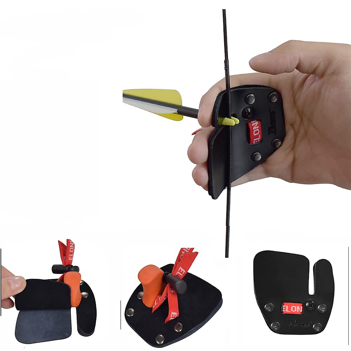 YLS Archery Finger Tab Shooting Finger Saver Leather Finger Guard for Recurve Bow Right Hand Shooter