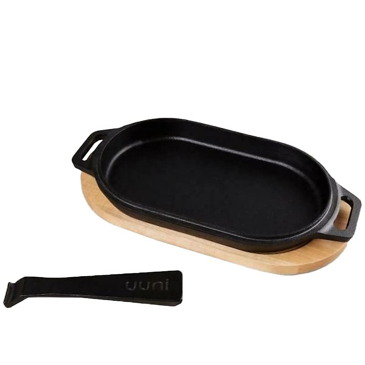 ooni Cast Iron Sizzler Plate - Sizzler Cast Iron Pan - Cast Iron Cookware with Removable Handle - Cast Iron Griddle - Pre-Seasoned Oven Safe