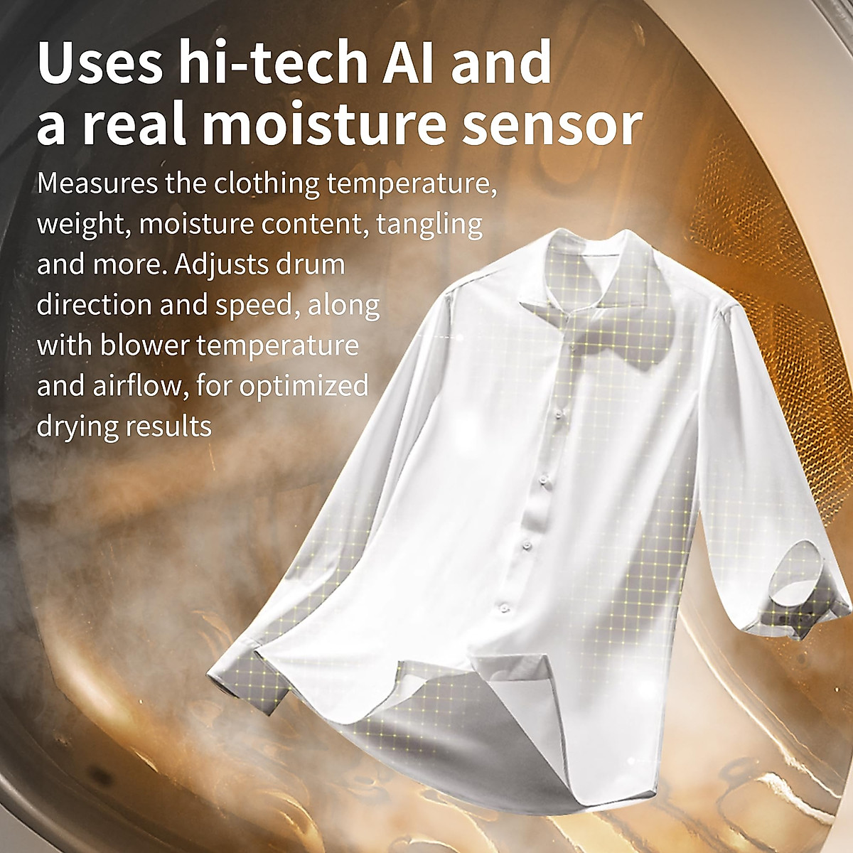 Beyond AI Portable Compact Lightweight Tumble Dryer (White)