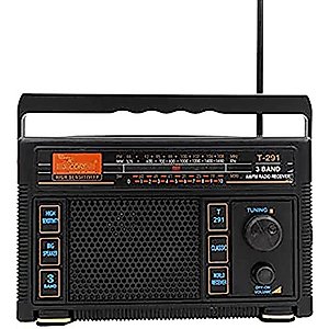 5 Core Portable Radio AM/FM Classic Vintage Battery Operated Radio Retro Transistor Best Reception Antenna Sound 3 Band Indoor and Outdoor Radio T-291
