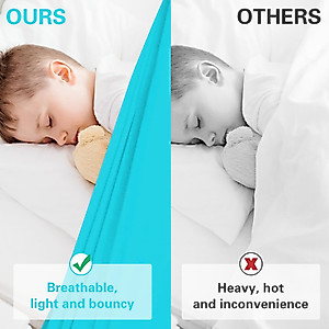 Woqiuke Sensory Sheet for Kids Special Needs Bed Sheet for All Night Comfort - Breathable and Stretchy (Turquoise, Twin)