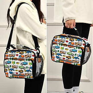 XDMXY Reusable Lunch Bags for Boys Girls, Shoulder Bag LunchBox Bags Container for School Work Picnic (A-03)