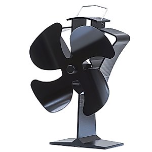 HAWCAFU Wood Stove Fan Heat Powered Fireplace Fan 4 Blades Fire Fan Wood Buring Stove Top Fan for Wood/Log Burner/Fireplace