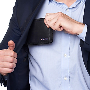 Alpine Swiss Logan Zipper Bifold Wallet For Men or Women RFID Safe Hampton Collection Glossy Nappa Black