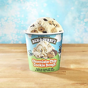 Ben & Jerry's Chocolate Chip Cookie Dough Vanilla Ice Cream Pint Non-GMO 16 oz