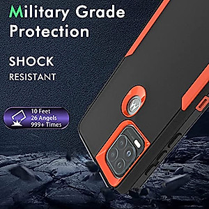 Vinve for Moto G Stylus 5G Case, [Military Grade] Shockproof Hybrid Rugged Bumper Protective Cover (Black/Orange)