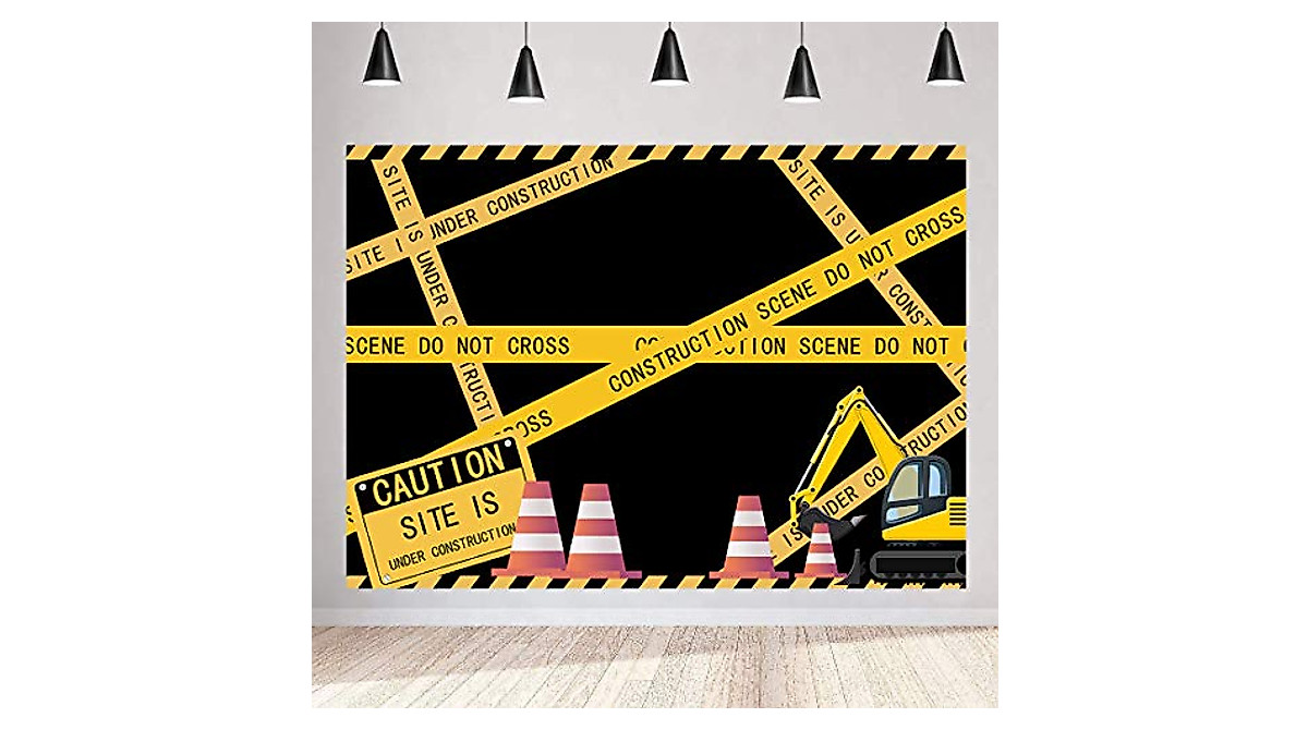 Construction Party Backdrop | Boys Birthday Photo Background