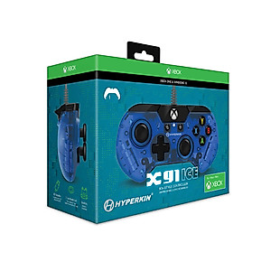 Hyperkin X91 Ice Wired Controller for Xbox One/Windows 10 PC (Pacific Blue) - Officially Licensed By Xbox - Xbox One