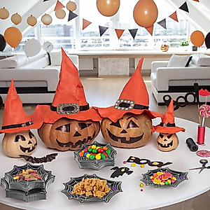 durony 100 Pieces Halloween Spiderweb Paper Plates 7 Inch and 9 Inch Dessert Plates Disposable Halloween Party Plates for Halloween Party Decorations, Spiderweb Supplies