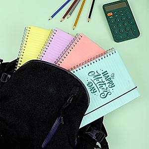 EOOUT 5 Pack Lined Spiral Notebook, 5.7" x 8.3" Journal for Women, Thick Plastic Cover, 160 Pages, 100gsm, Back to School, Office, Artist Writing/Drawing (Candy Colors)