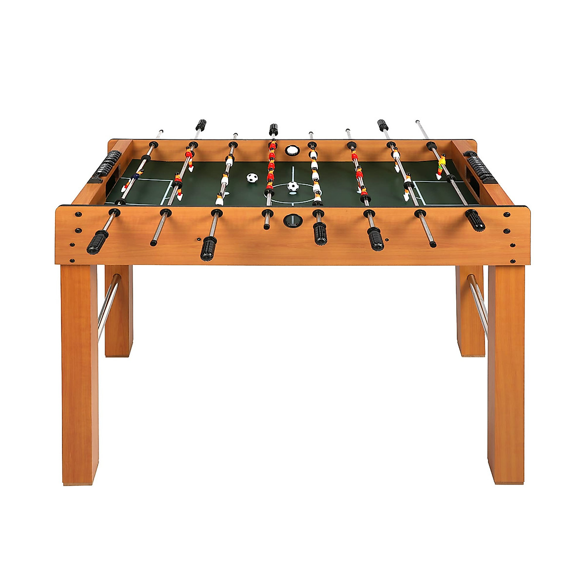 Vilobos 48in Competition Sized Foosball Table, Arcade Table Soccer for Adults Teens, Football Table for Home, Arcade Game Room Arcade w/ 2 Balls, Brown