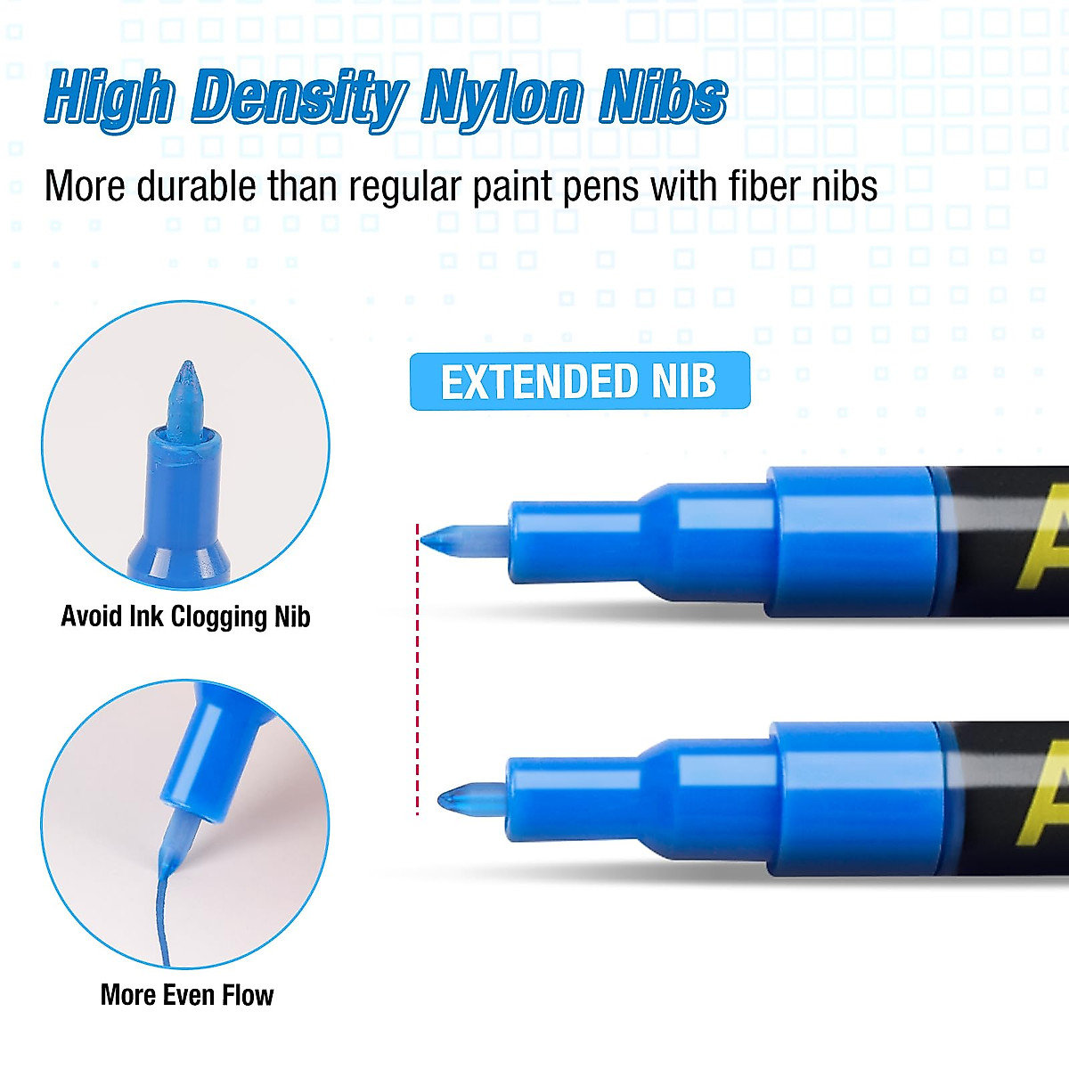 Acrylic Paint Pens Paint Markers Set of 18: Fine Point Paint Pens for Rock Painting Glass Wood Ceramic Fabric Metal Canvas Easter Eggs Pumpkin Kit, Drawing Art Crafts for Adults Scrapbooking Supplies