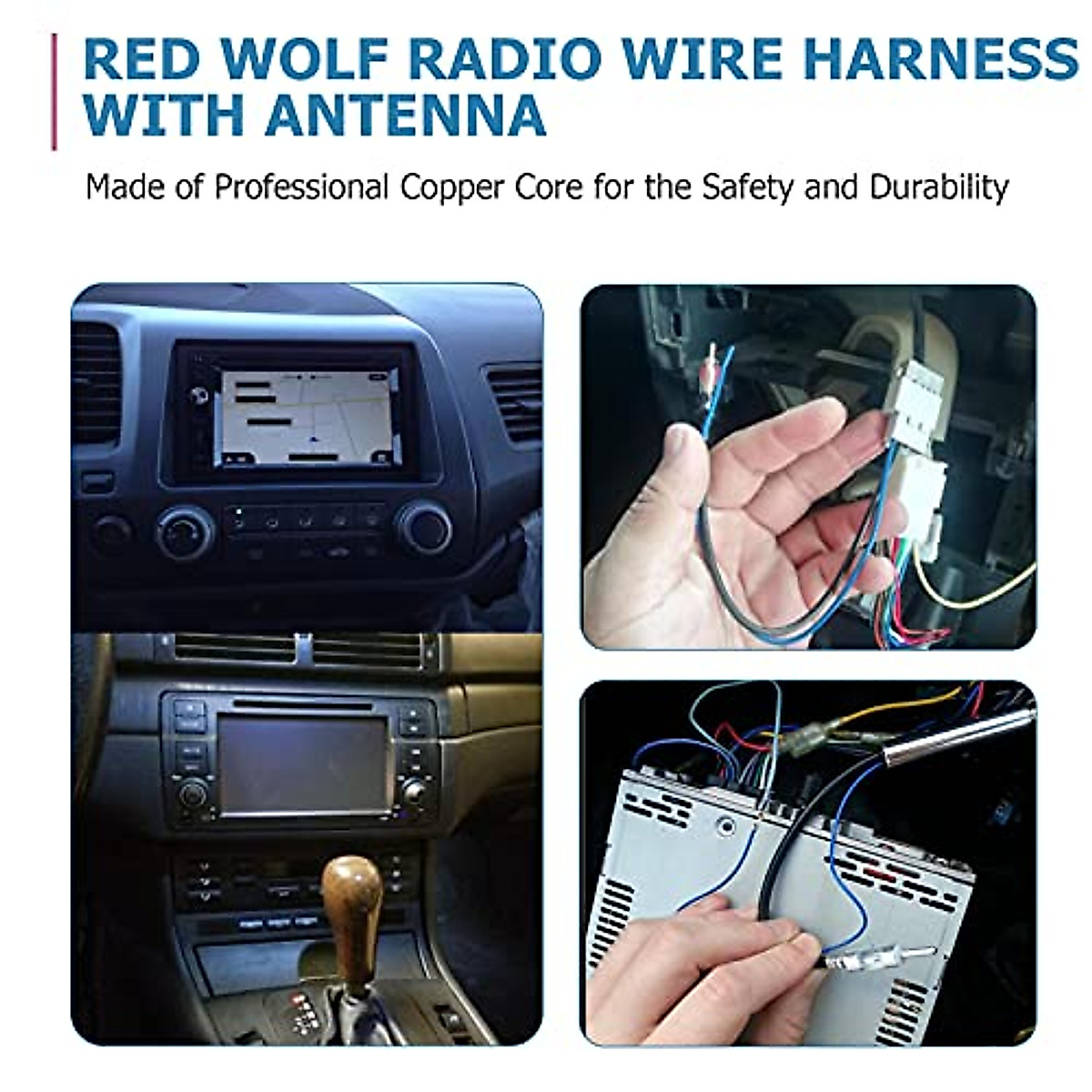 RED WOLF Radio Wiring Harness + Antenna Wire Adapter Compatible with Honda Civic/CR-V/Odyssey/Accord/Pilot/1998-2008, Acura TL/RSX/RDX 1999-2006 for Aftermarket Stereo Installation