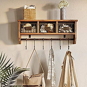 Rolanstar Sturdy 3-Tier Shoe Rack Bench Bundle Rustic Wall Mounted Storage Cabinets