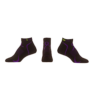 Cancer Awareness Fight Cancer Socks Made in the USA (black purple, 9-11)