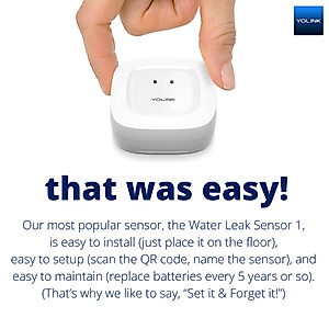 Smart Leak Sensor, YoLink 1/4 Mile World's Longest Range Wireless Smart Water Leak Sensor Compatible with Alexa and IFTTT Leak Detector with App Alerts and Remote Monitor, YoLink Hub Included