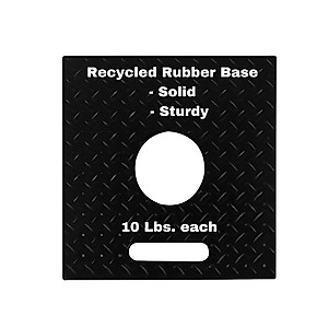 CJ Safety 44" Orange PE Delineator Post Cone, 44" Height Post, 10 lbs Recycled Rubber Base, 10" Reflective Band (Set of 3)