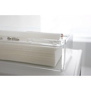 YAMAZAKI home 2334 Tissue Box Holder-Dispenser and Organizer, One Size, Clear