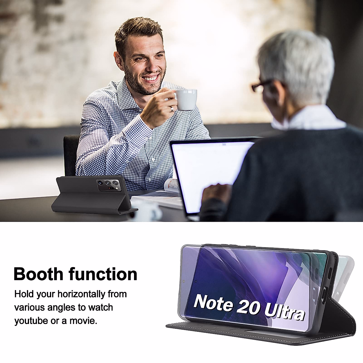 Neivi Wallet Case for Samsung Galaxy Note 20 Ultra Case Leather Wallet with RFID Blocking Credit Card Holder,Flip Card Slots Magnetic Shockproof Protective Cover Note 20 Ultra Phone Case 5G (Black)