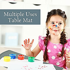 4 Packs Silicone Placemats for Baby Non Slip Placemats for Kids Toddlers Food Table Mats Portable Toddlers Placemats for Dining Table, 4 Colors(Gray, Apricot, Blue, Pink)