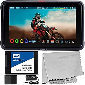 Atomos Ninja V 5" 4K HDMI Recording Monitor with SSDmini (1 TB) Starter Bundle – Includes: WD Blue SSDmini (1 TB) + Microfiber Cleaning Cloth
