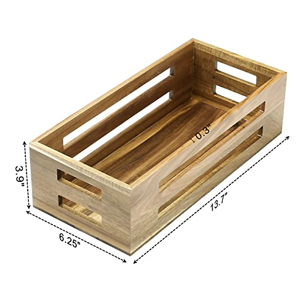 Reviaras Wooden Tissue Box Cover, Tissue Box Holder with Slide-Out Bottom, (Acacia) (Wood)