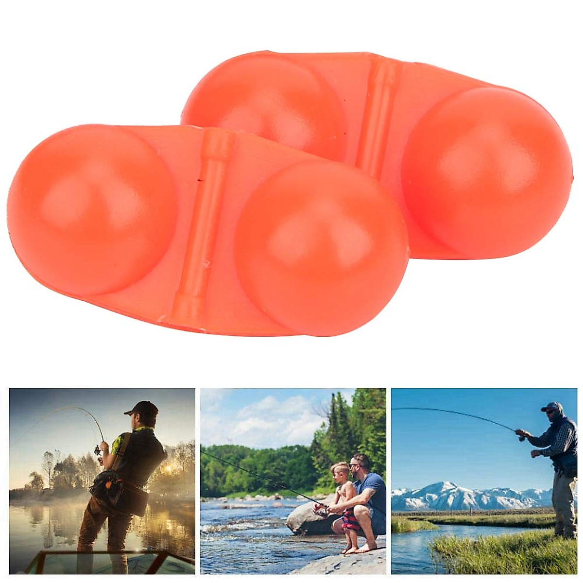 Health Gear Catfish Rattles, 40Pcs ABS Sea Fishing Double Rattles Catfishing Tackle, Peg Floats Catfishing Accessories for Luring Fish(red)