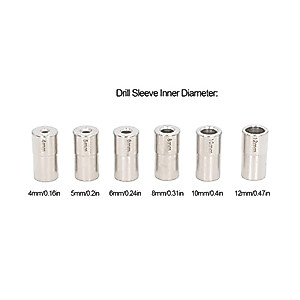 Drill Bushing Set, 8 Pcs Self Centering Dowel Jig Kit 6 Size Inner Diameter Alloy Steel Drilling Guide Centering Puncher Locator Set, Tips