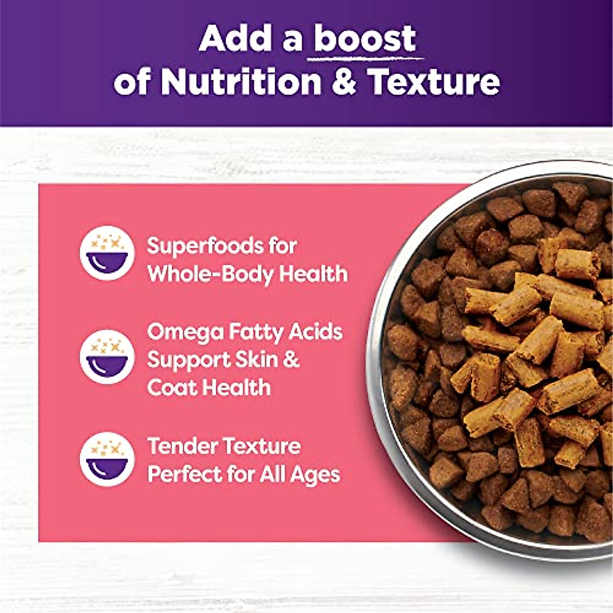 Wellness Tender Toppers (Previously CORE Bowl Boosters), Grain-Free Natural Dog Food Toppers or Mixers, Made with Real Meat (Lamb & Salmon, 8 oz Bag)