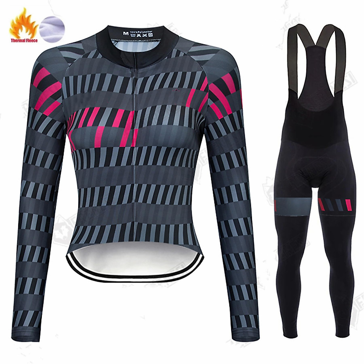 Cycling Winter Jacket Bicycle Long Sleeve Warm Tops Women's Outdoor Thermal Fleece Jersey Mtb Road Bike Sports Clothing (9, Medium)