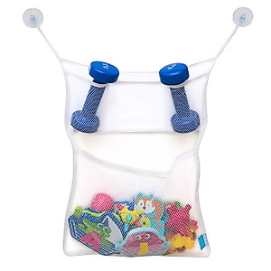 Bath Toy Organisers - Large Size Storage Net Bags for Baby Bathtub Toys - Set of 2-4 Ultra Strong Suction Cups - Bathroom & Shower Caddy Holder - Multi-Use for Kids Toddlers