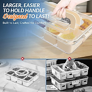ZELECKS Portable Snackle Box Container - Snackable Box Organizer with 8 Big Compartments for Fruits, Veggies, Nuts, Candies and Snacks