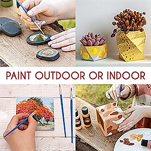 Outdoor acrylic paint set (2 fl oz)- 20 Tubes 2 with Glow in the Dark Effect - Art supplies for Adults - For multiple use- Woods, Leather, Metal & Fabric Paint & Paint for rocks Outdoor/Craft paint