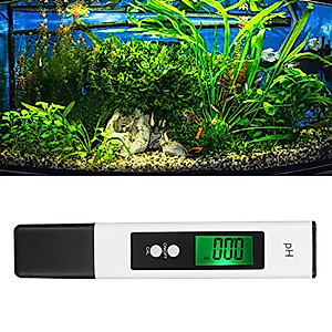 Water PH Tester, 0‑14PH Accurate Detection Automatic Calibration Automatic Temperature Replenishment Water Quality Tester Highly Sensitive Probe for Aquarium