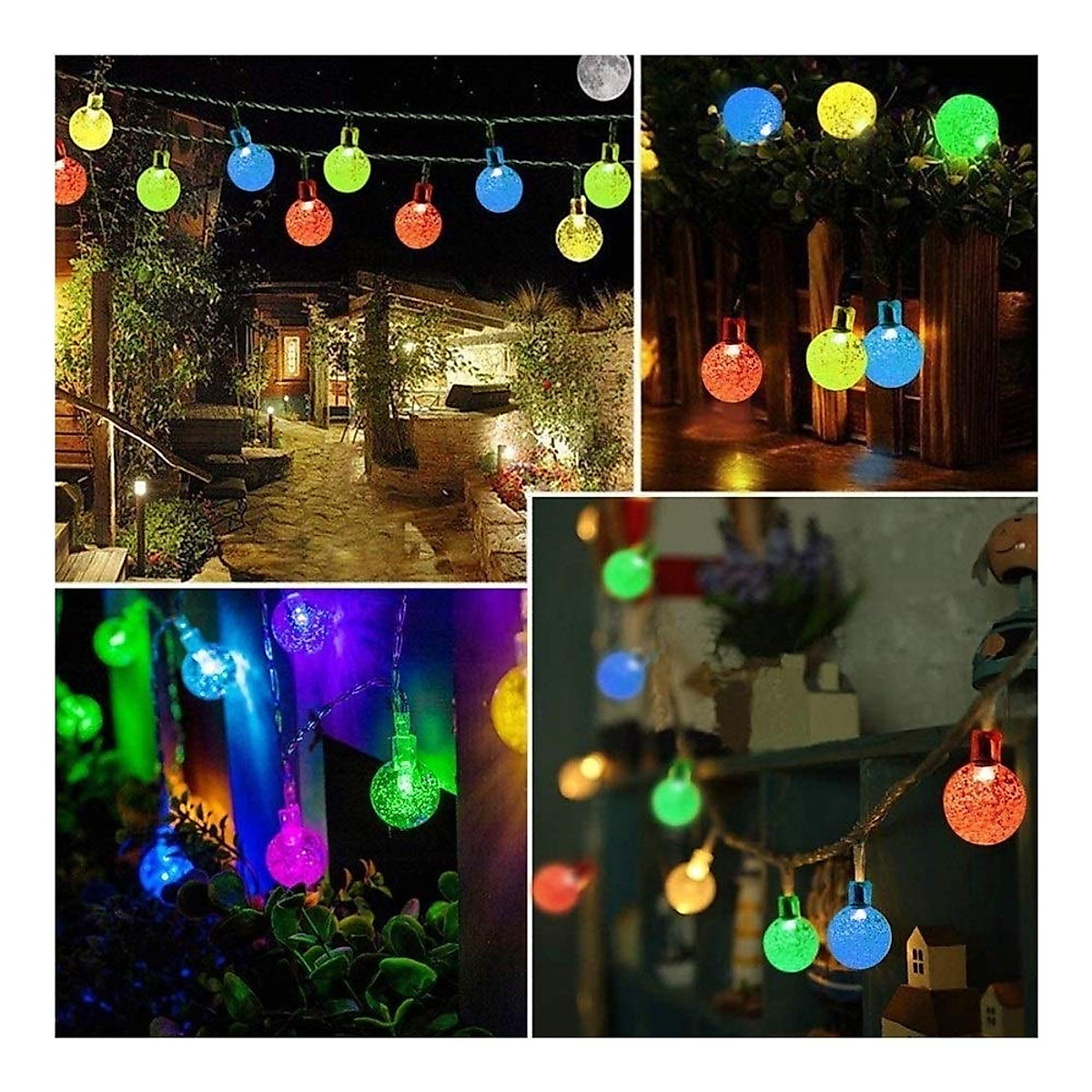 Solar String Lights Solar Fairy Lights Outdoor Waterproof, 50LED Solar Garden Lights, 8 Mode 7M/24Ft Indoor/Outdoor Solar String Lights for Garden Patio Yard Home Christmas Parties Wedding(Multi-Colou