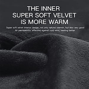 TEMEI Winter Warm Gloves Men Women Touch Screen Waterproof Windproof Non-Slip Grips Glove, for Cycling Driving Running Hiking (Black, Medium)