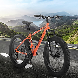 26x4 Inch Fat Tire Bike 21 Speeds, Dual Disc Brake Front Suspension, Mountain Trail Bike, Urban Commuter City Bicycle Adult/Youth