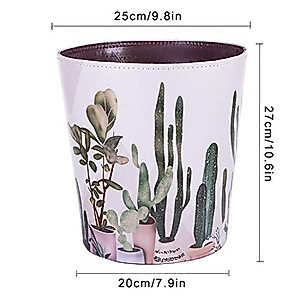Scakbyer 10L/2.64 Gallon PU Leather Trash Can Decorative Waterproof Wastebasket Paper Basket Garbage Bin for Home Office Bathroom