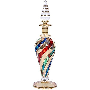 CraftsOfEgypt Genie Blown Glass Potion Potions Decorative Miniature Decorative Egyptian Perfume Single Large Bottle