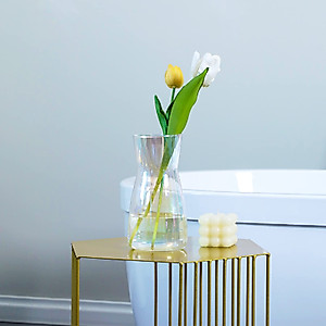 8" Tall Iridescent Glass Vase - For Flowers, Centerpieces, Home Decor