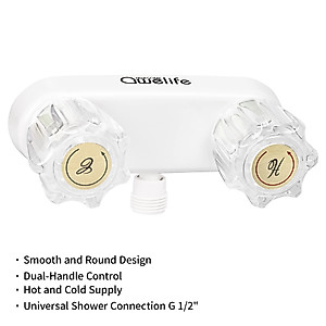 RV Shower Faucet, RV Camper Shower Faucet Replacement, 4” Shower Valve Diverter Assembly Kit, Bathroom Shower Mixing Valve Control for RV Camper Van Travel Trailer Motorhome