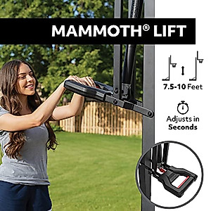 Lifetime 60" In-Ground Basketball Hoop, Mammoth Lift Adjustable Height, Tempered Glass Backboard Bolt Down System