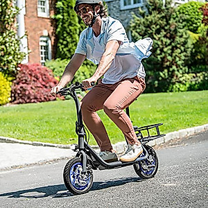 Jetson Ryder Electric Scooter, 15.5 MPH, 12 miles Max Range, Twist Throttle, 250-Watt Motor, Adjustable Seat, Foldable Handlebar, Rear Basket, Ages 12+, Gray, JRYDER-GRY