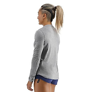 TYR Women's Standard Long Sleeve Sun Protection Performance T-Shirt UPF 50+, Heather Grey