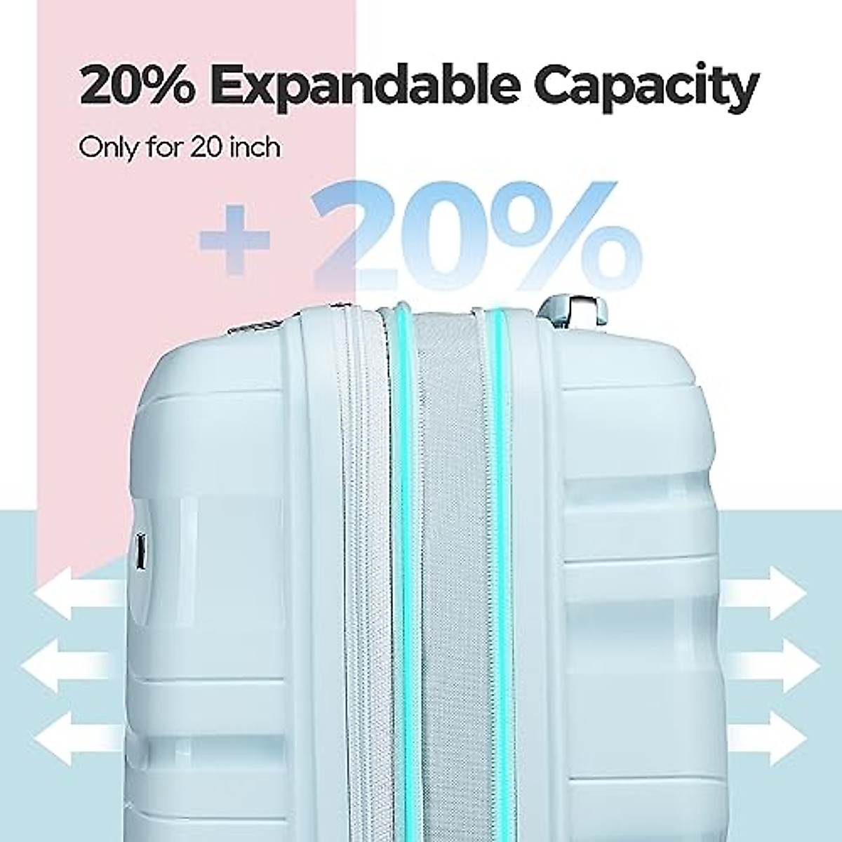 Melalenia Luggage Carry On Suitcase Sets, Expandable PP Hard Shell Suitcase with Spinner Wheels,Travel Luggage with TSA Locks 22x14x9 Airline Approved