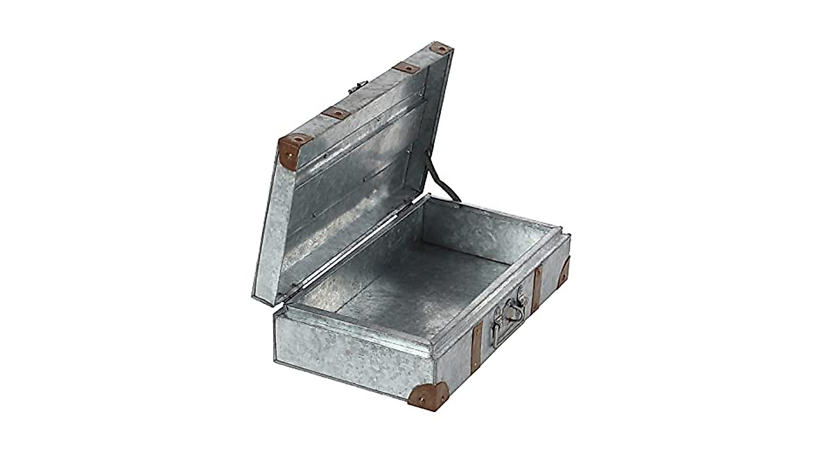 Deco 79 Farmhouse Gray Metal Storage Boxes - Set of 3