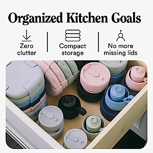 STOJO Collapsible Sandwich Box – 24oz, Reusable Food Storage Container, Silicone Bowl for Hot/Cold Food – Meal Prep, Lunch, Camping, Hiking – Dishwasher Safe (Set of 1, Carnation)